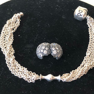 Pandora | Jewelry | Pandora Chain Link Bracelt 65 With Ball Charm ...